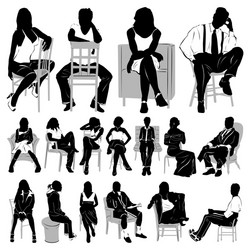 Sitting people Royalty Free Vector Image - VectorStock