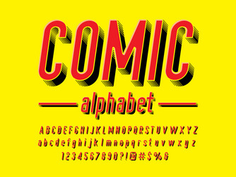 Super power comics style font alphabet letters Vector Image