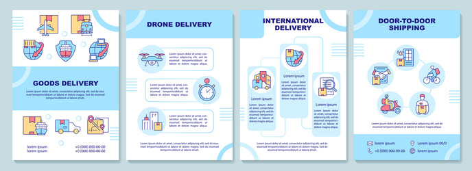 Goods delivery yellow brochure template Royalty Free Vector