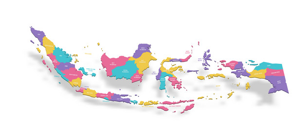 Indonesia political map of administrative Vector Image