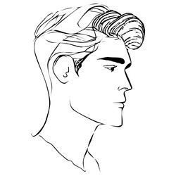 Four man outline faces Royalty Free Vector Image