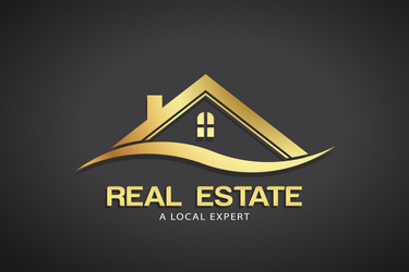 Gold real estate logo Royalty Free Vector Image