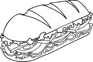 Submarine sandwich design element for poster card Vector Image