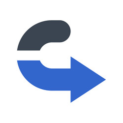 U turn left icon Royalty Free Vector Image - VectorStock