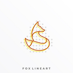 Fox line art template Royalty Free Vector Image