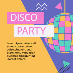 Hand drawn flat design disco party template Vector Image
