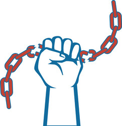 Hand grabbing a chain icon Royalty Free Vector Image