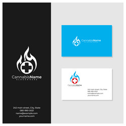 Health fire logo with business card template Vector Image