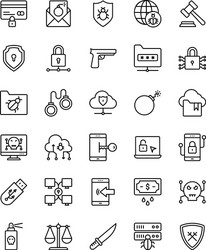 Computer hacking icons Royalty Free Vector Image