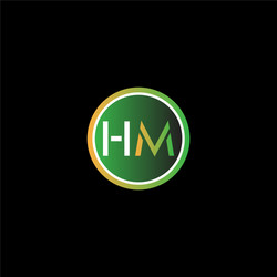 H m joint letter logo emblem design Royalty Free Vector