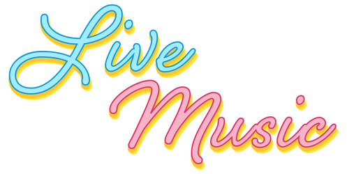 Live music font logo design Royalty Free Vector Image