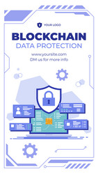 Flat design data privacy posts template Royalty Free Vector