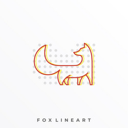 Fox line art template Royalty Free Vector Image