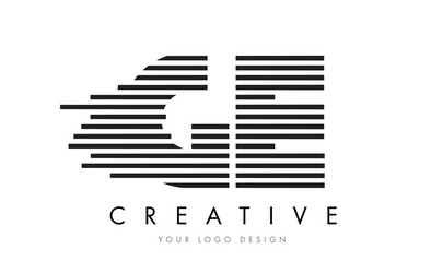 Ge modern letter logo design with swoosh Vector Image