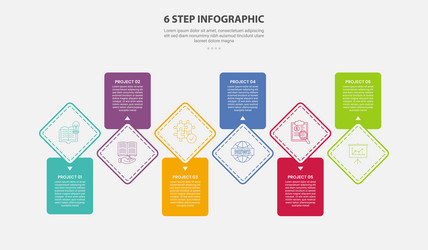 6 points template infographic outline style Vector Image