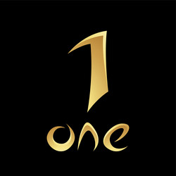 Golden symbol for number 1 on a white background Vector Image