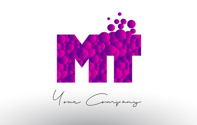 Creative blue letters mt m t logo with leading Vector Image