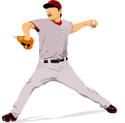 Baseball players 3d for designers Royalty Free Vector Image