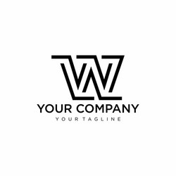 Ww logo monogram circle with piece ribbon style Vector Image