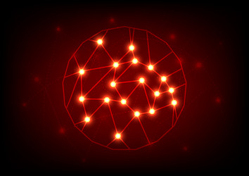 Neon circle light line on red web spider digital Vector Image