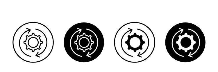 Workflow process icon set operations gear Vector Image