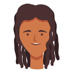 Cute dreadlocks icon cartoon african hair Vector Image