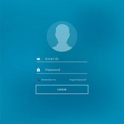 Blue login form page Royalty Free Vector Image