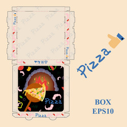 Ready to print 5 pizza food packaging box layout Vector Image