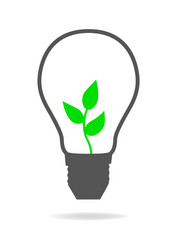 Glass lightbulb with green tree inside as ecology Vector Image
