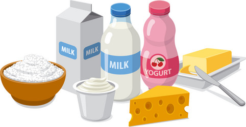 Milk products Royalty Free Vector Image - VectorStock