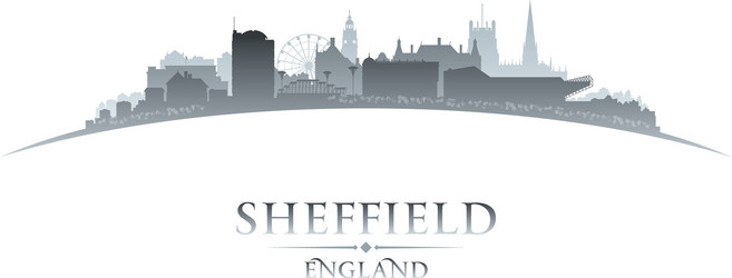 Sheffield city skyline silhouette Royalty Free Vector Image