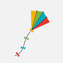 Cute kite flying icon Royalty Free Vector Image