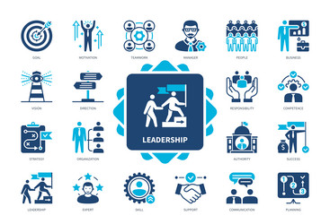 Lead generation solid icon set Royalty Free Vector Image