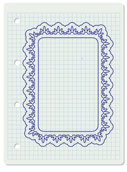 Ornate frame in notebook Royalty Free Vector Image