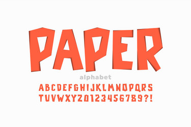 Paper cut out effect font design alphabet letters Vector Image