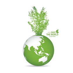 Save the world poster design template with hand Vector Image