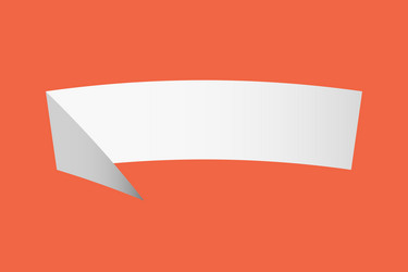 White blank folded ribbon banner Royalty Free Vector Image