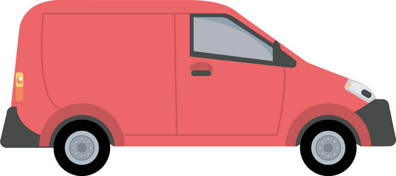 Red van vehicle transport isolated icon Royalty Free Vector