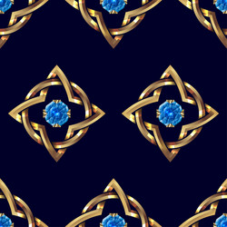 Gold and blue elegant geometric seamless pattern Vector Image