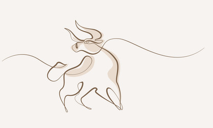 Single Line Bull Drawing Royalty Free Vector Image