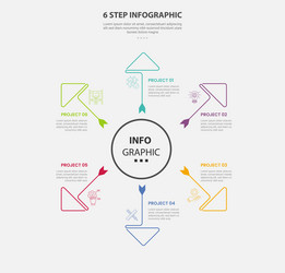 6 points template infographic outline style Vector Image