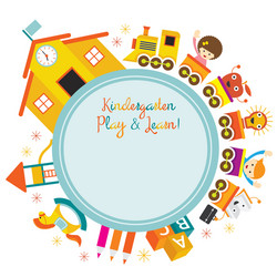 Kindergarten preschool kids objects frame Vector Image