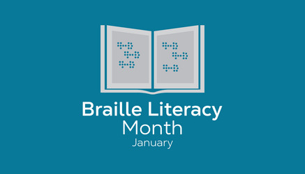 National braille literacy month Royalty Free Vector Image
