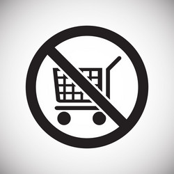 No cart allowed sign on black background Vector Image