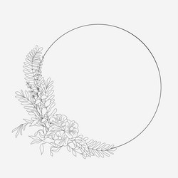 Round frame made of beautiful branches Royalty Free Vector