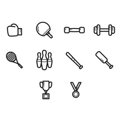 Cartoon sport stuff icon set Royalty Free Vector Image