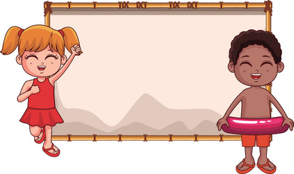 Summer kids cartoon Royalty Free Vector Image - VectorStock