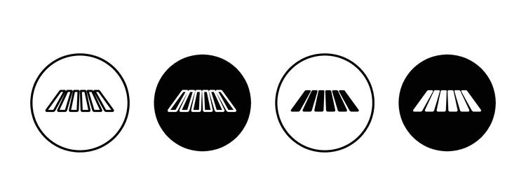 Zebra crossing icon set pedestrian safety Vector Image