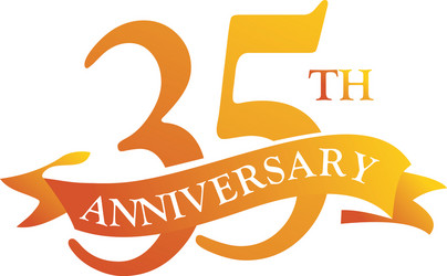 35 year ribbon anniversary Royalty Free Vector Image