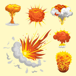 Cartoon explosion boom effect animation game Vector Image